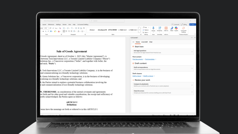 CoCounsel Drafting - Generative AI-Driven Legal Drafting Tool | Canada ...