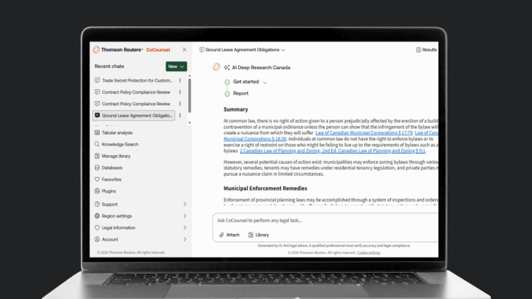 CoCounsel Legal Canada - Legal AI Assistant | Canada | Thomson Reuters